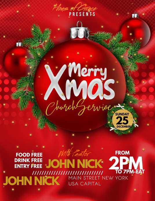 CHRISTMAS CHURCH FLYER (2) Template | PosterMyWall