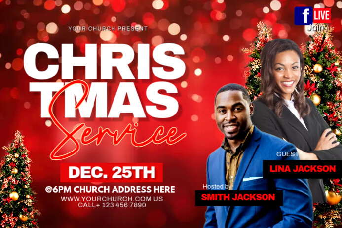 Christmas church flyer Template | PosterMyWall