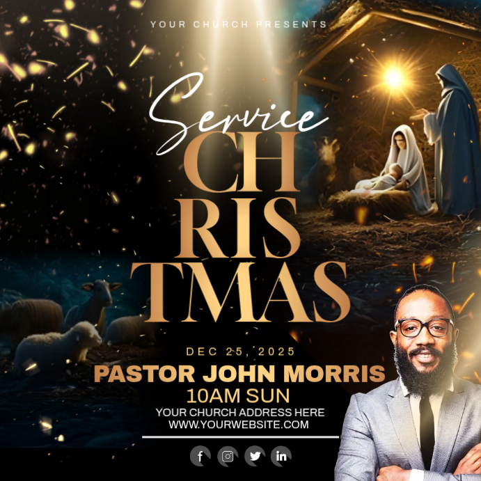 christmas church flyer Template | PosterMyWall