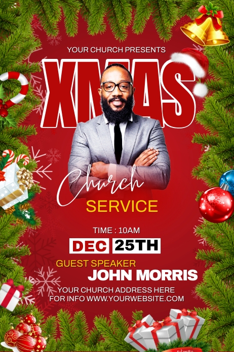 Christmas church flyer Template | PosterMyWall