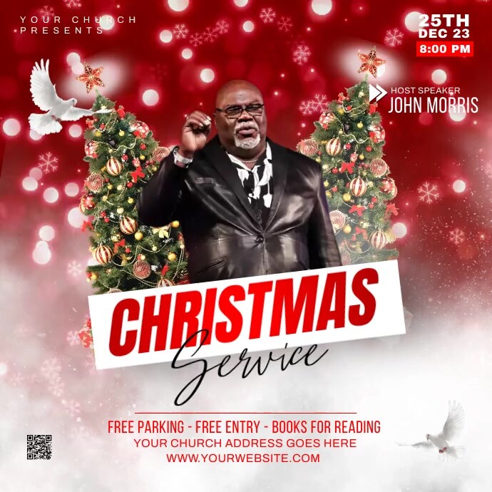 Christmas church flyer Template | PosterMyWall