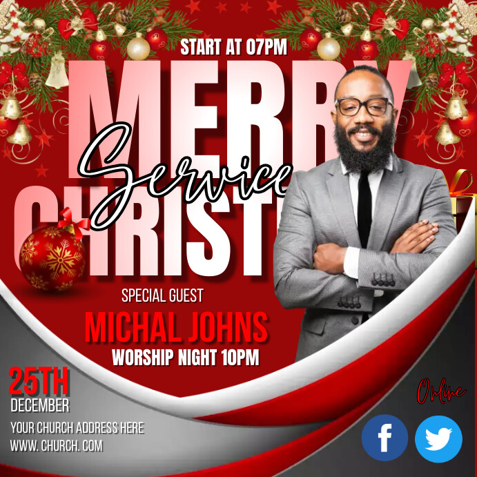 christmas church flyer Template | PosterMyWall