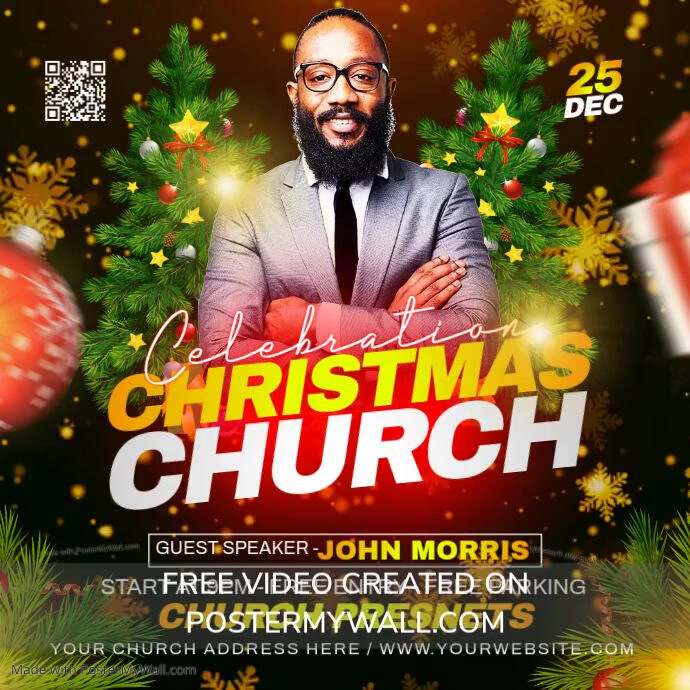 Christmas church flyer Template | PosterMyWall