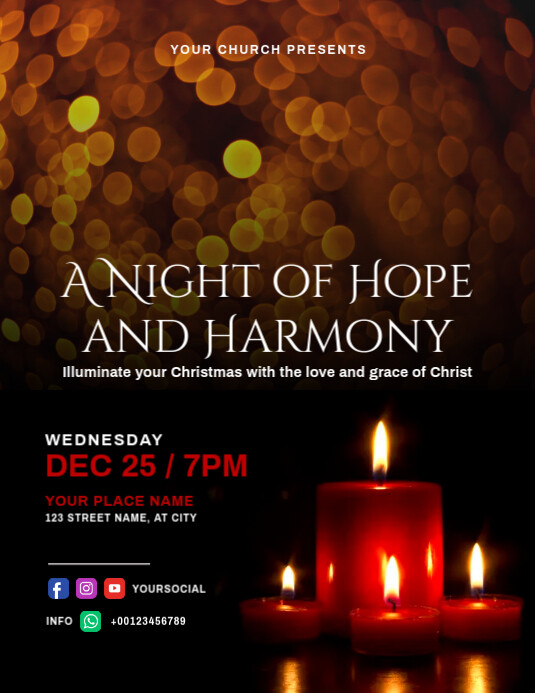 Christmas Church Flyer Template (2) | PosterMyWall