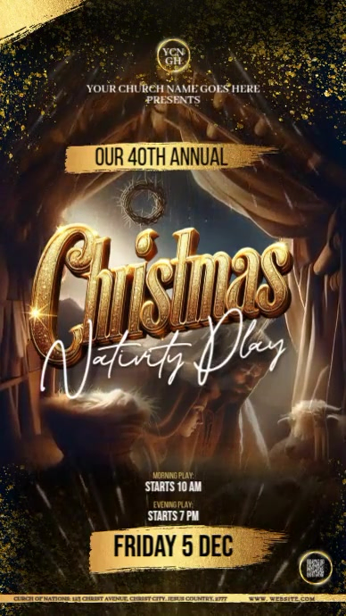 Christmas Church Nativity Scene play design template | PosterMyWall