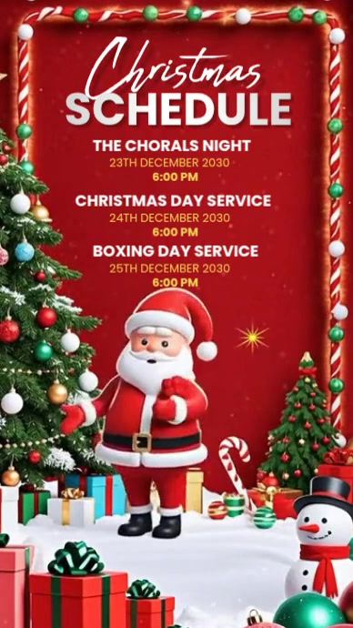 Plantilla de Christmas Church Schedule Poster | PosterMyWall