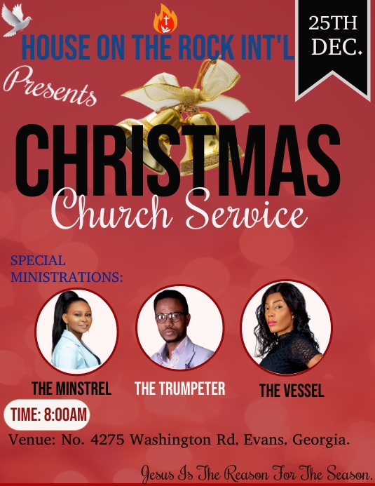 christmas church service Template | PosterMyWall