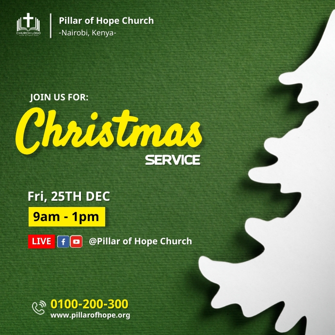 christmas church service Template | PosterMyWall