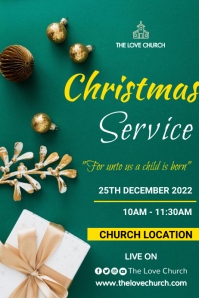 christmas service flyer template | PosterMyWall
