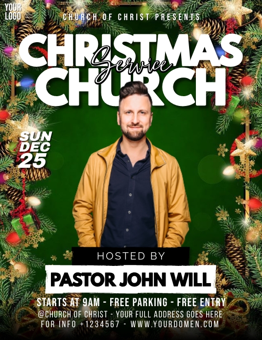 Christmas church service Templat | PosterMyWall