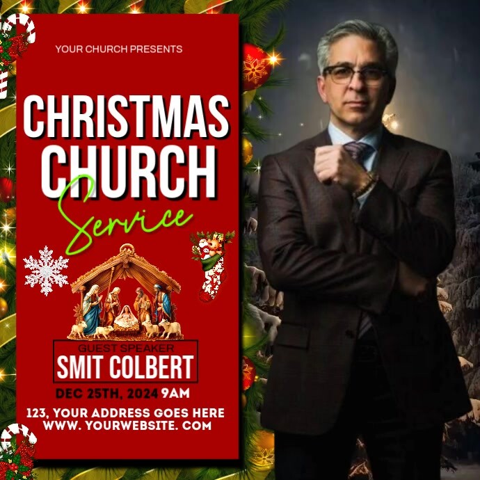 Christmas church service Template | PosterMyWall