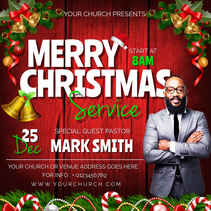Christmas Church Service Template | PosterMyWall