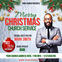 Christmas church service Template | PosterMyWall