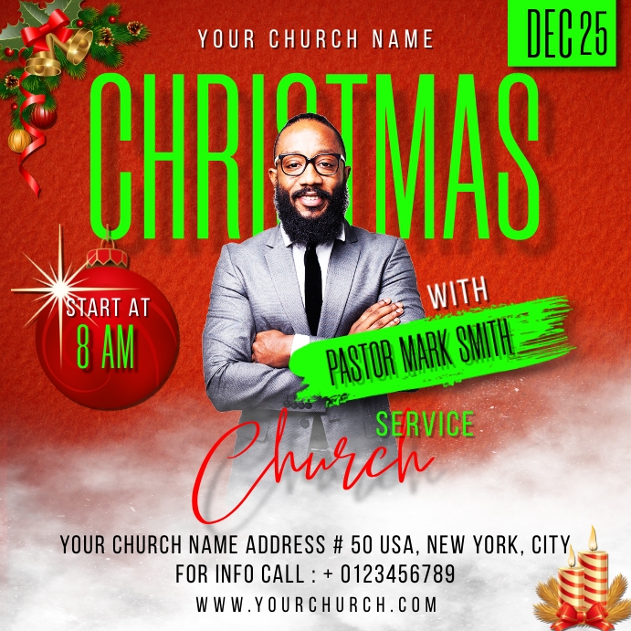 Christmas Church Service Template | PosterMyWall