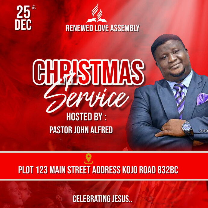 Christmas church service Template | PosterMyWall