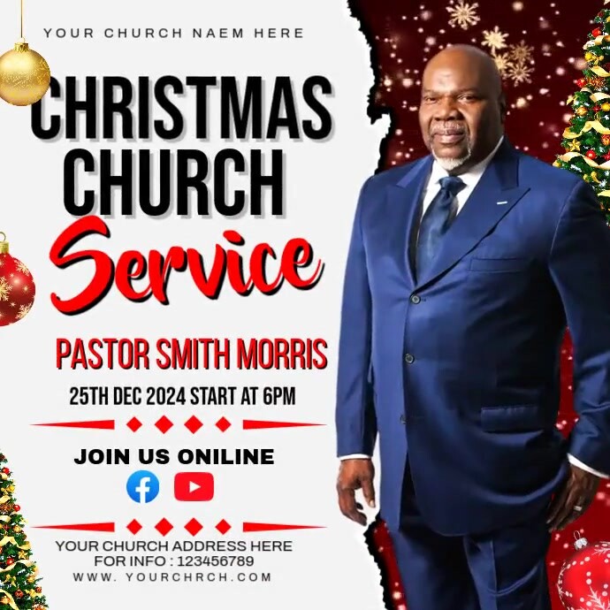 Christmas church service Template | PosterMyWall