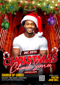 Christmas church service Template | PosterMyWall