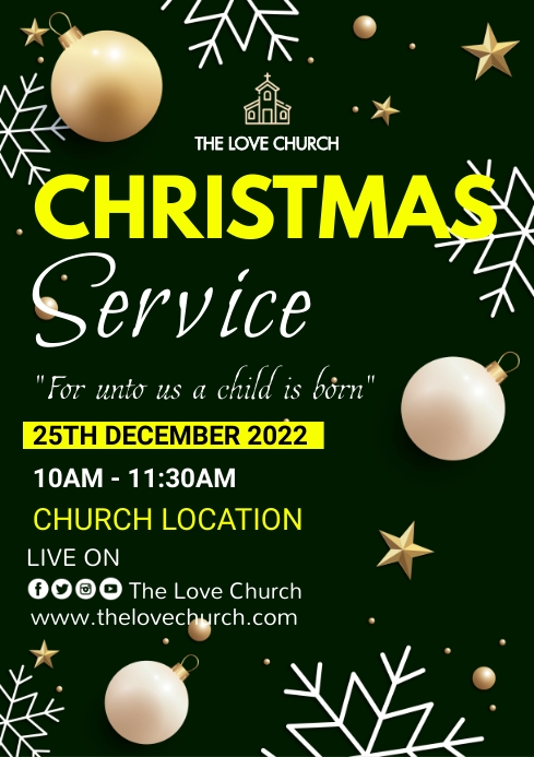 Christmas Church Service Template | PosterMyWall