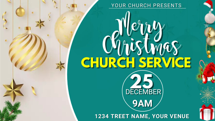 Christmas church service Template | PosterMyWall