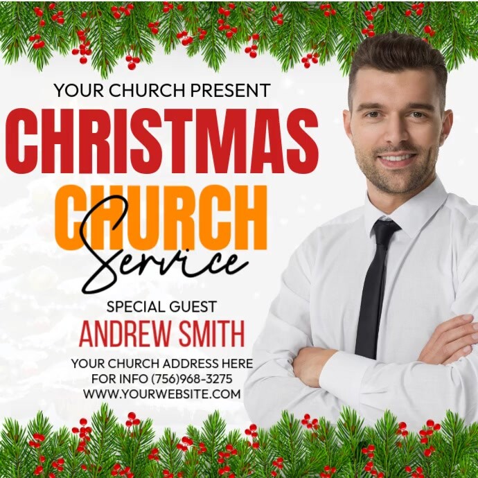 Christmas Church Service Template | PosterMyWall