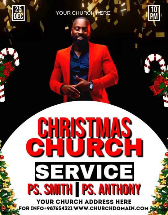 Christmas church service Template | PosterMyWall