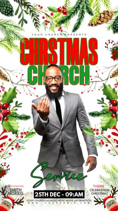 Christmas church service Template | PosterMyWall