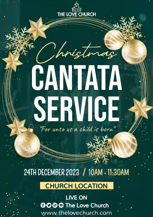 Christmas Church Service Template | PosterMyWall