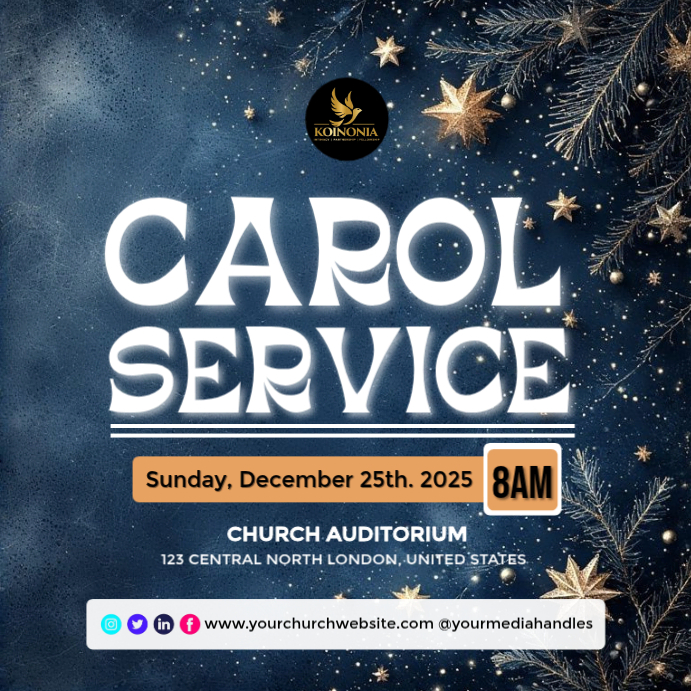 Modèle christmas church service flyer template | PosterMyWall