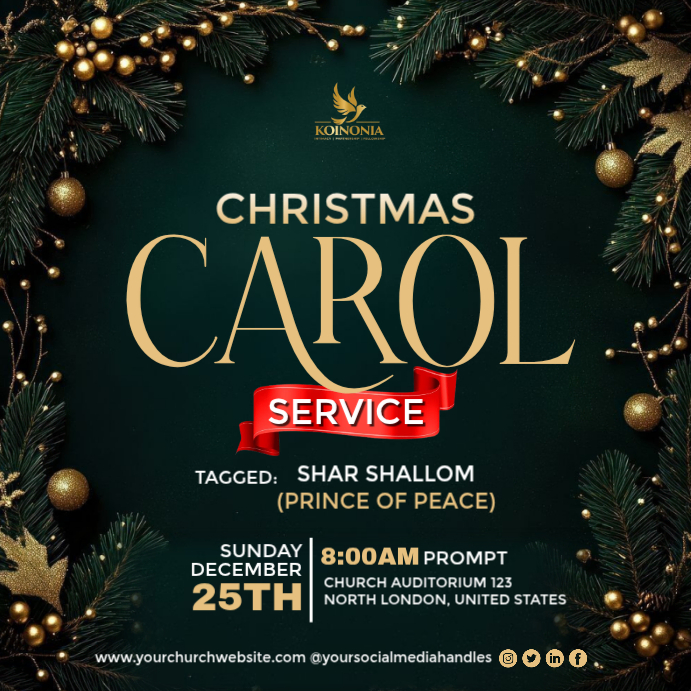 Modèle christmas church service flyer template | PosterMyWall