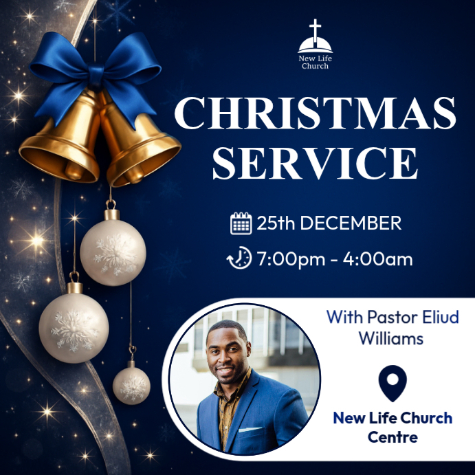 Christmas church service poster Template | PosterMyWall