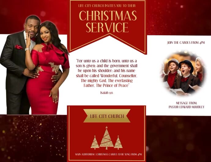 Copy of CHRISTMAS CHURCH SERVICE SERMON TEMPLATE | PosterMyWall