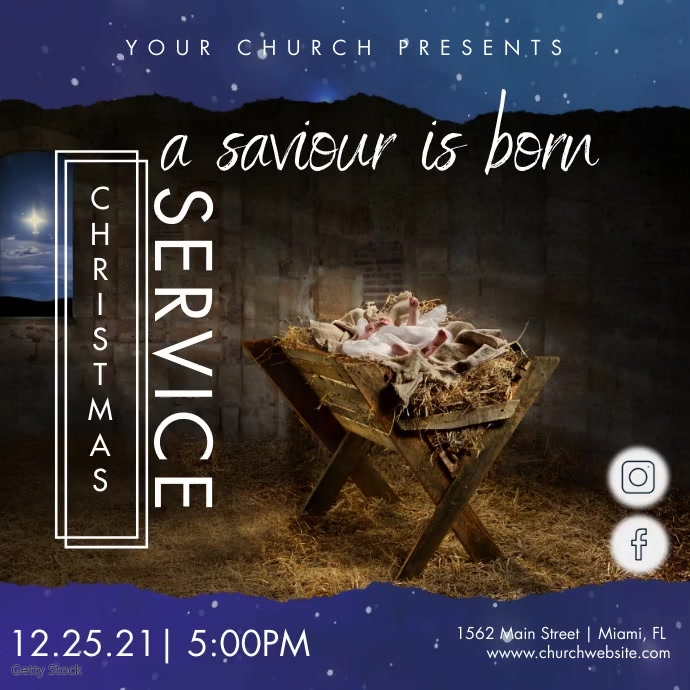 Christmas Church Service Video Ad Template | PosterMyWall
