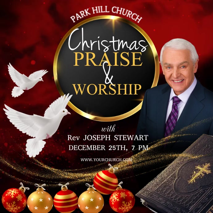 Christmas church service video instagram post Template | PosterMyWall