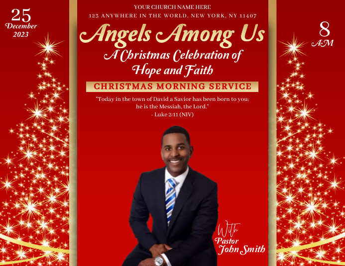 Plantilla de Christmas Church Sunday Service | PosterMyWall