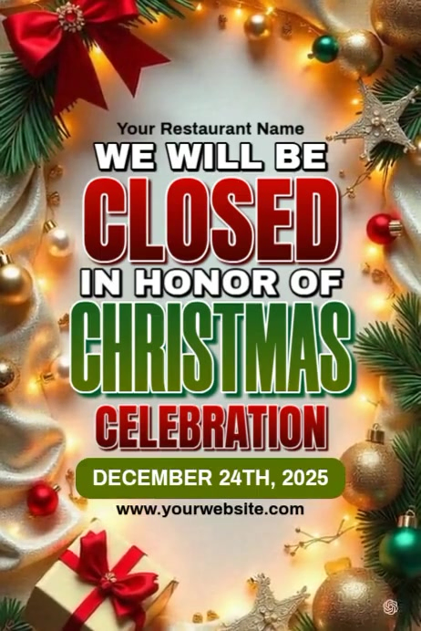 Christmas Close Template | PosterMyWall