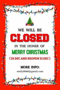 christmas closed Template | PosterMyWall