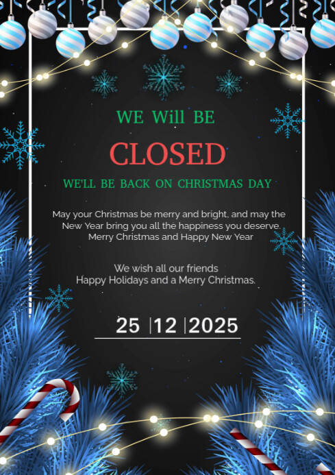 Christmas closed Template | PosterMyWall