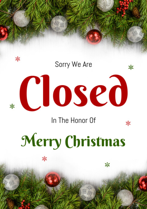 Christmas Closed Template | PosterMyWall