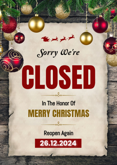Copy of Christmas Closed | PosterMyWall