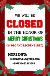 christmas closed Template | PosterMyWall