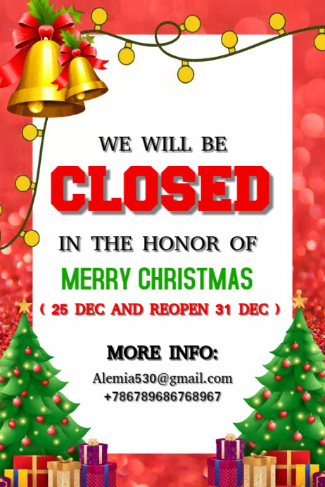 christmas closed Template | PosterMyWall
