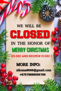 christmas closed Template | PosterMyWall