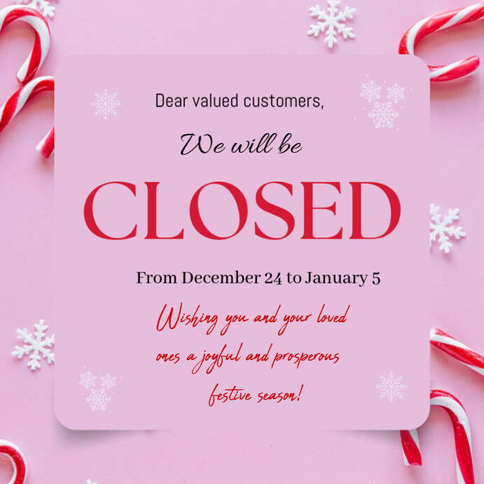 Christmas closed Template | PosterMyWall