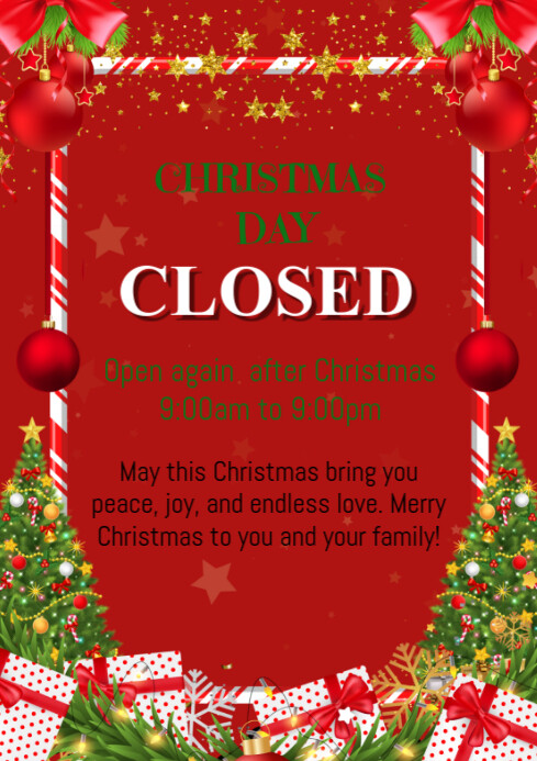 Christmas closed Template | PosterMyWall