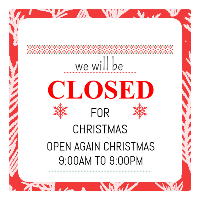 christmas closed Template | PosterMyWall