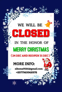 christmas closed Template | PosterMyWall