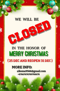 christmas closed Template | PosterMyWall