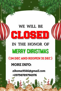 christmas closed Template | PosterMyWall