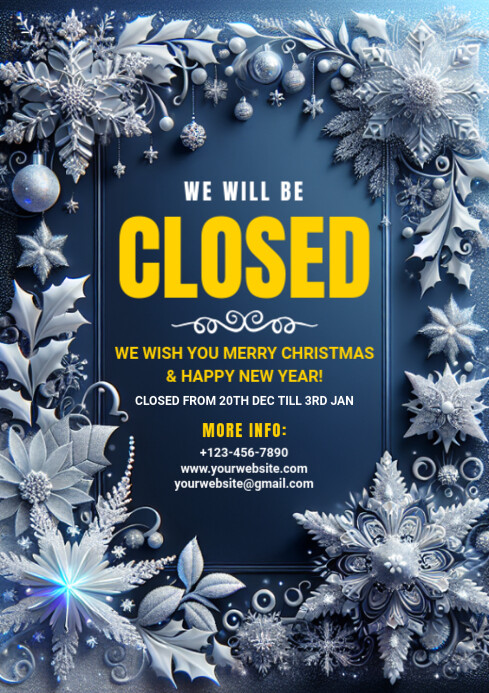 Christmas Closed Flyer Template | PosterMyWall