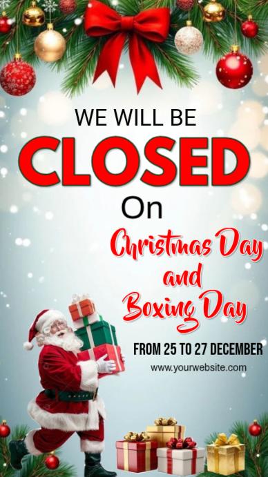 Christmas Closed Instagram Story Template | PosterMyWall